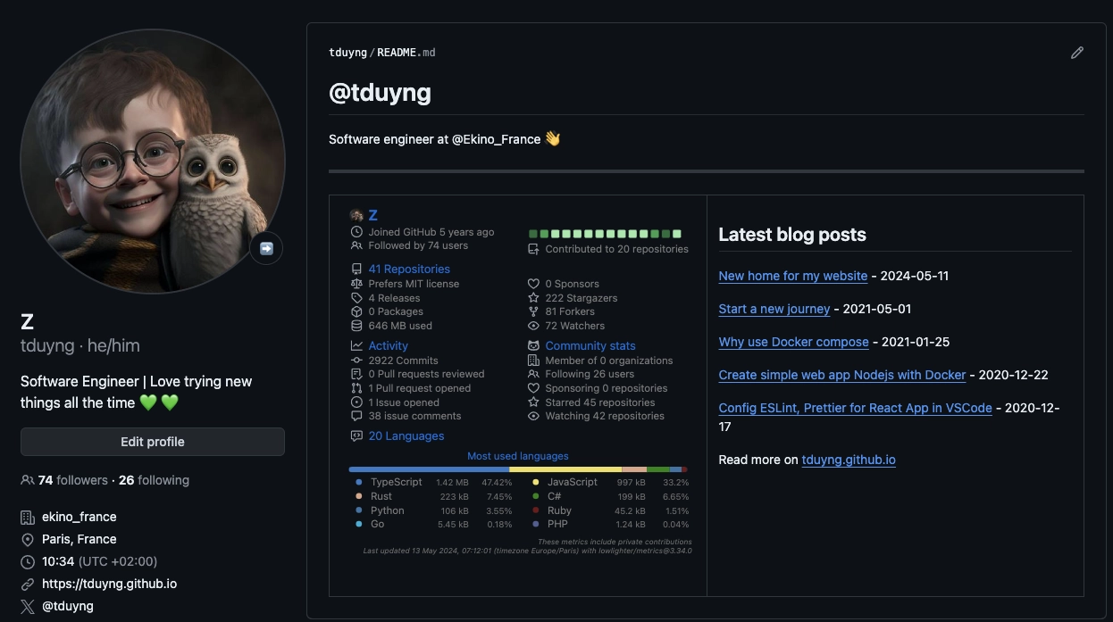 Dynamic Github profile with Bun and Typescript Dynamic Github profile with Bun and Typescript